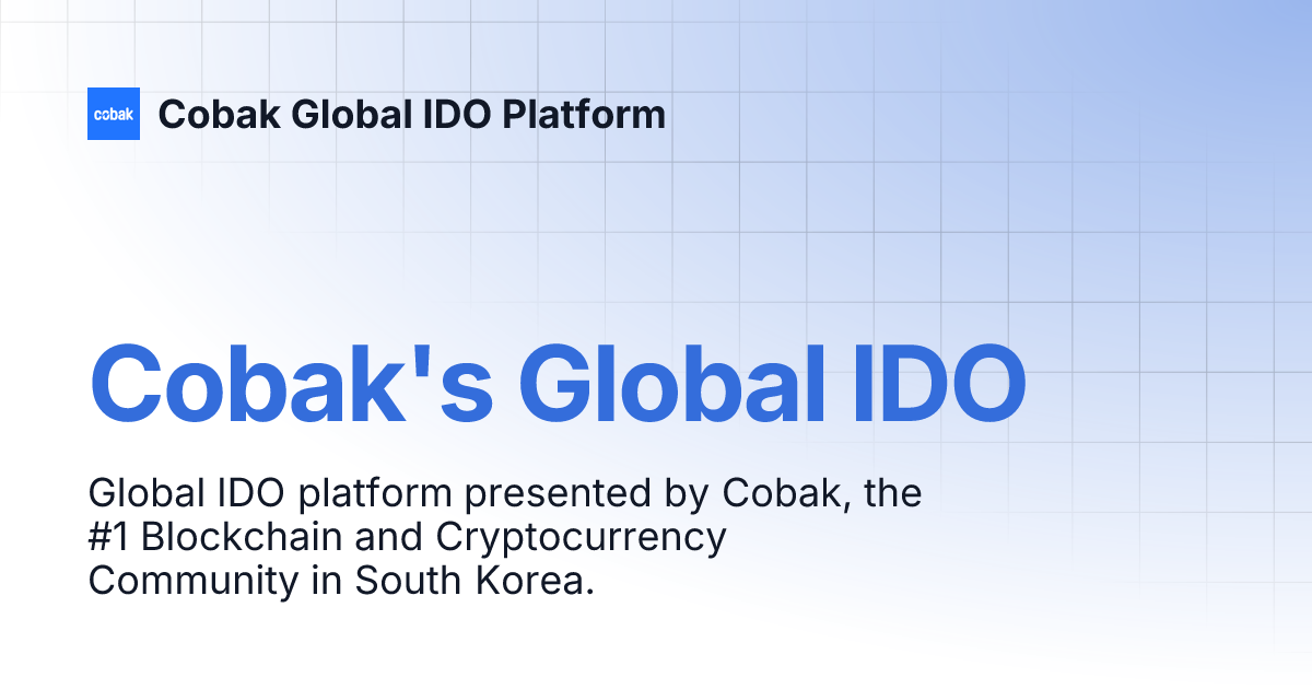 Cobak's Global IDO | Cobak Global IDO Platform